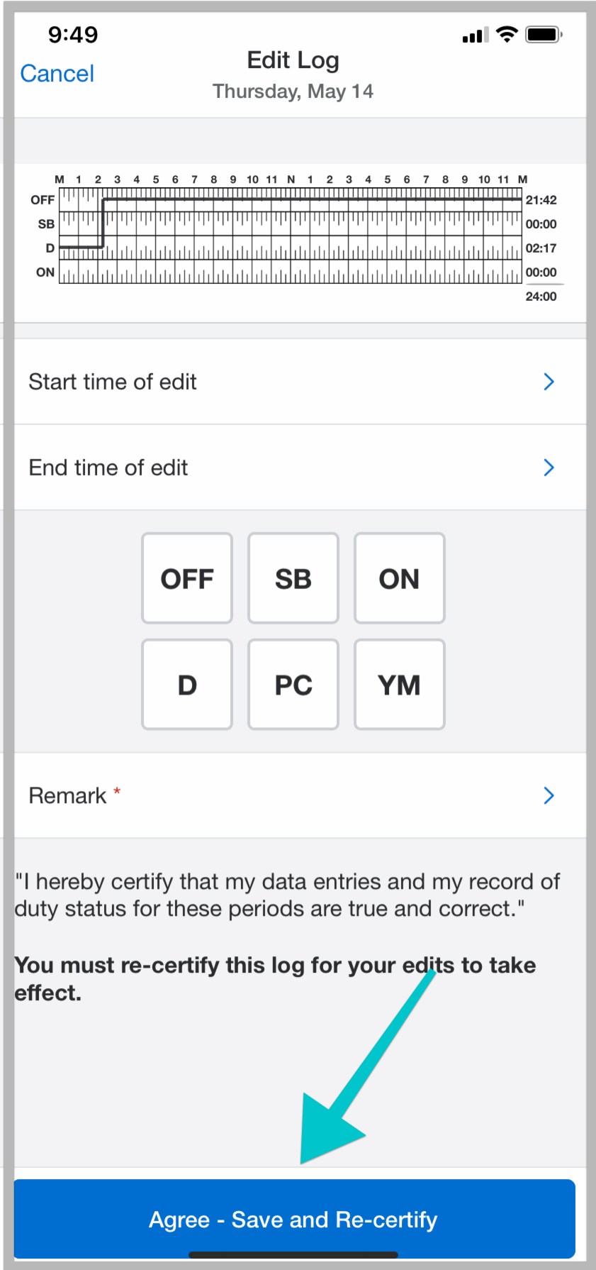 Samsara Driver App - How to sign your logs