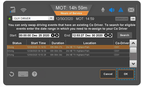 Omnitracs - Edit Logs, Swap Driving (Team Drivers)