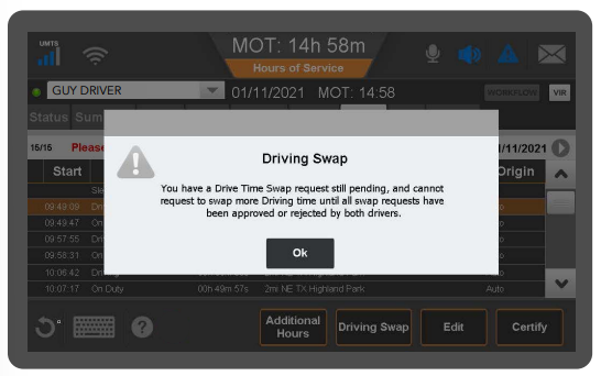 Omnitracs - Edit Logs, Swap Driving (Team Drivers)