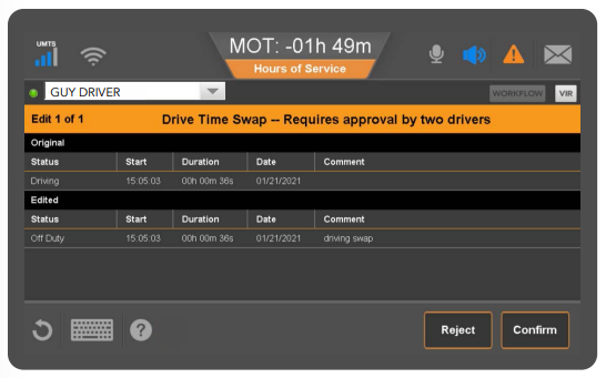 Omnitracs - Edit Logs, Swap Driving (Team Drivers)